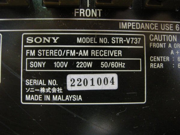 SONY STR-V737 AV amplifier - Japanese Audio&Acoustic&Book online store